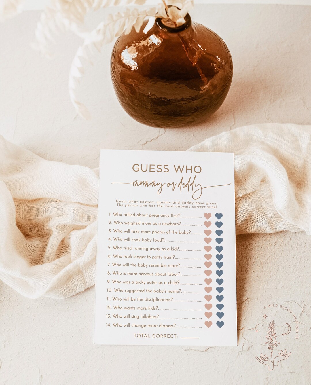 Boho Baby Shower Guess Who Game, Fall Baby Shower, Guess Who Baby ...