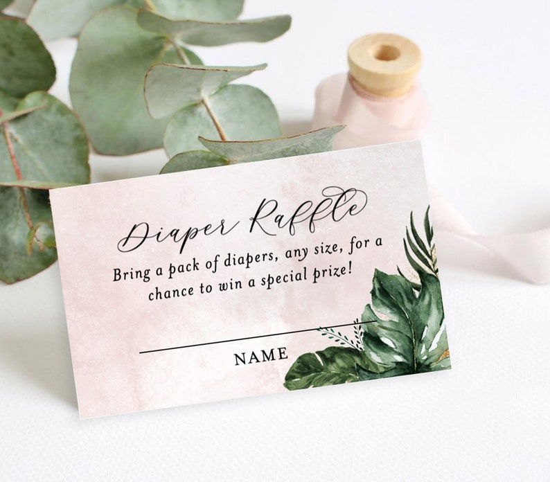 Printable Diaper Raffle Card Template Diaper Raffle Ticket | Etsy