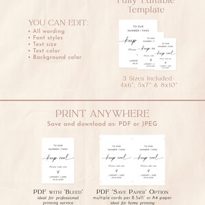 Minimalist Wedding Fan Signs, for Our Number One Fans, Wedding Fan Sign ...