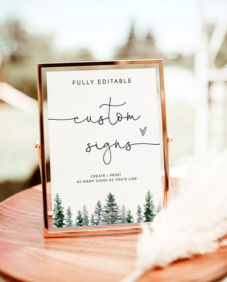 Winter Custom Sign Template, Gender Neutral Baby Shower, Rustic ...
