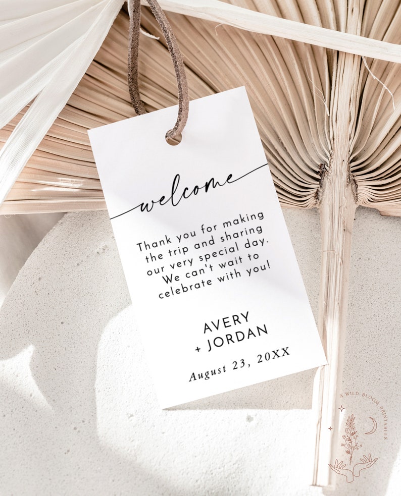 Welcome Tag Template Minimalist Welcome Tag Wedding - Etsy
