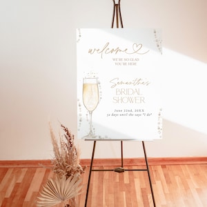 Pearls and Prosecco Welcome Sign, Bridal Brunch Shower Welcome Sign ...