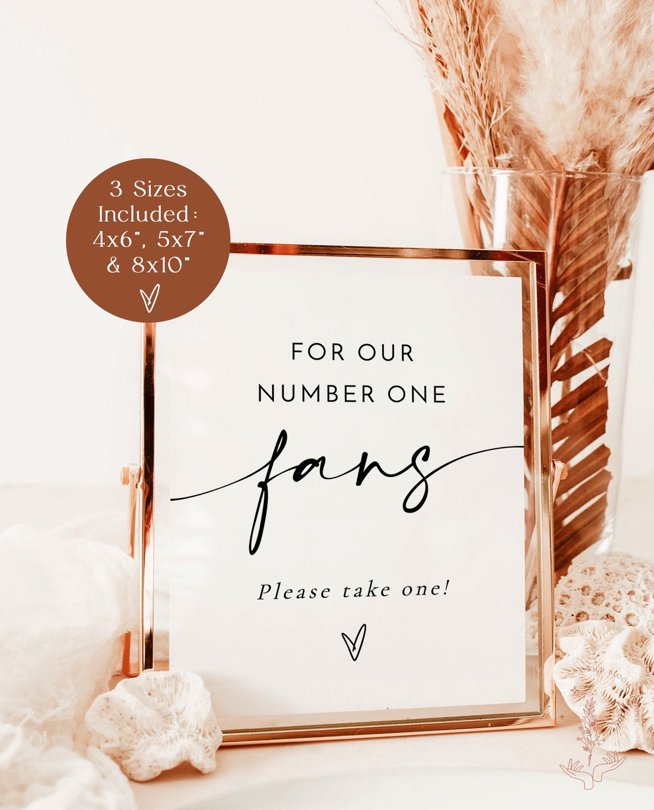 Wedding Fan Sign Template, for Our Number One Fans, Minimalist Wedding ...