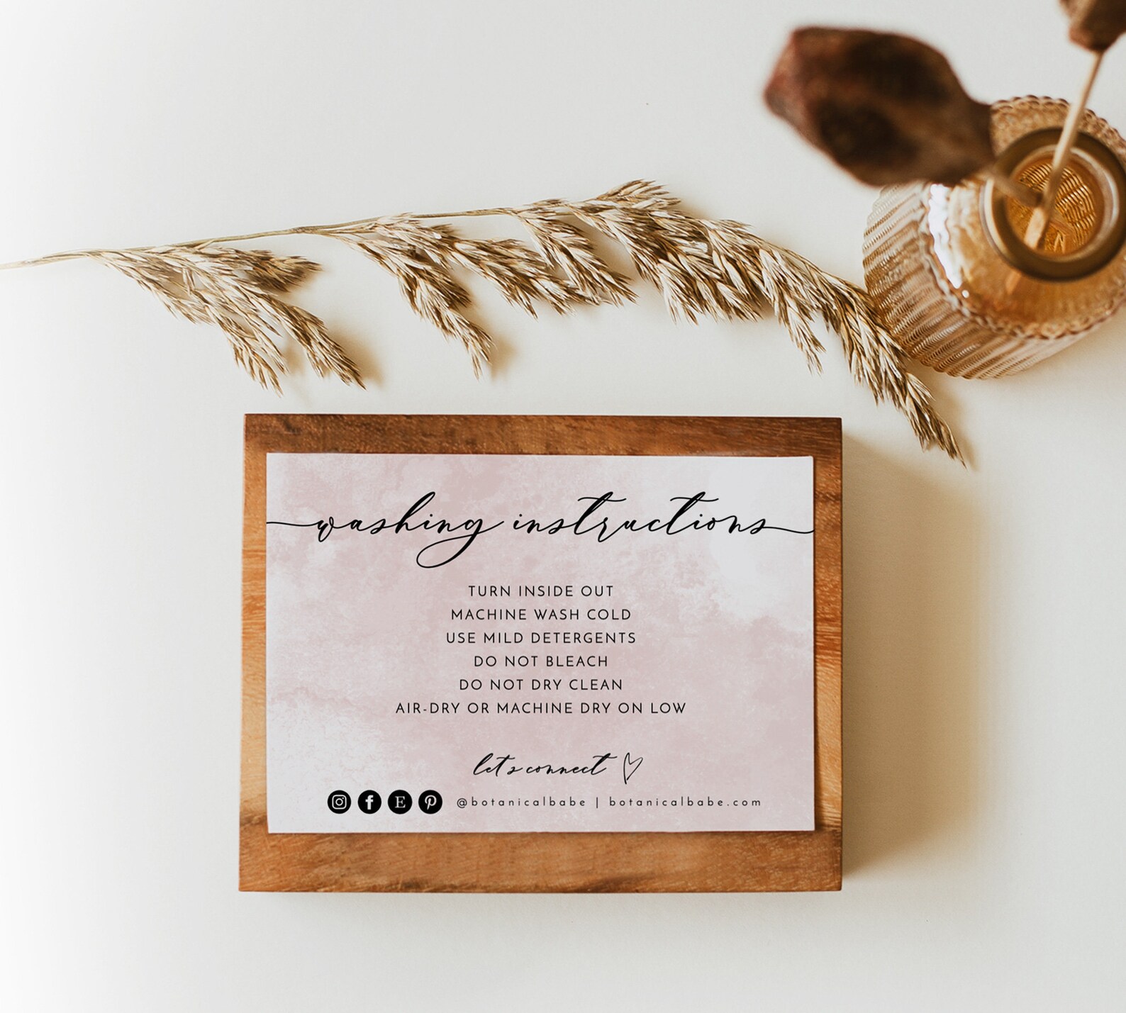 Small Business Care Card Clothing Care Card Modern Clothes | Etsy