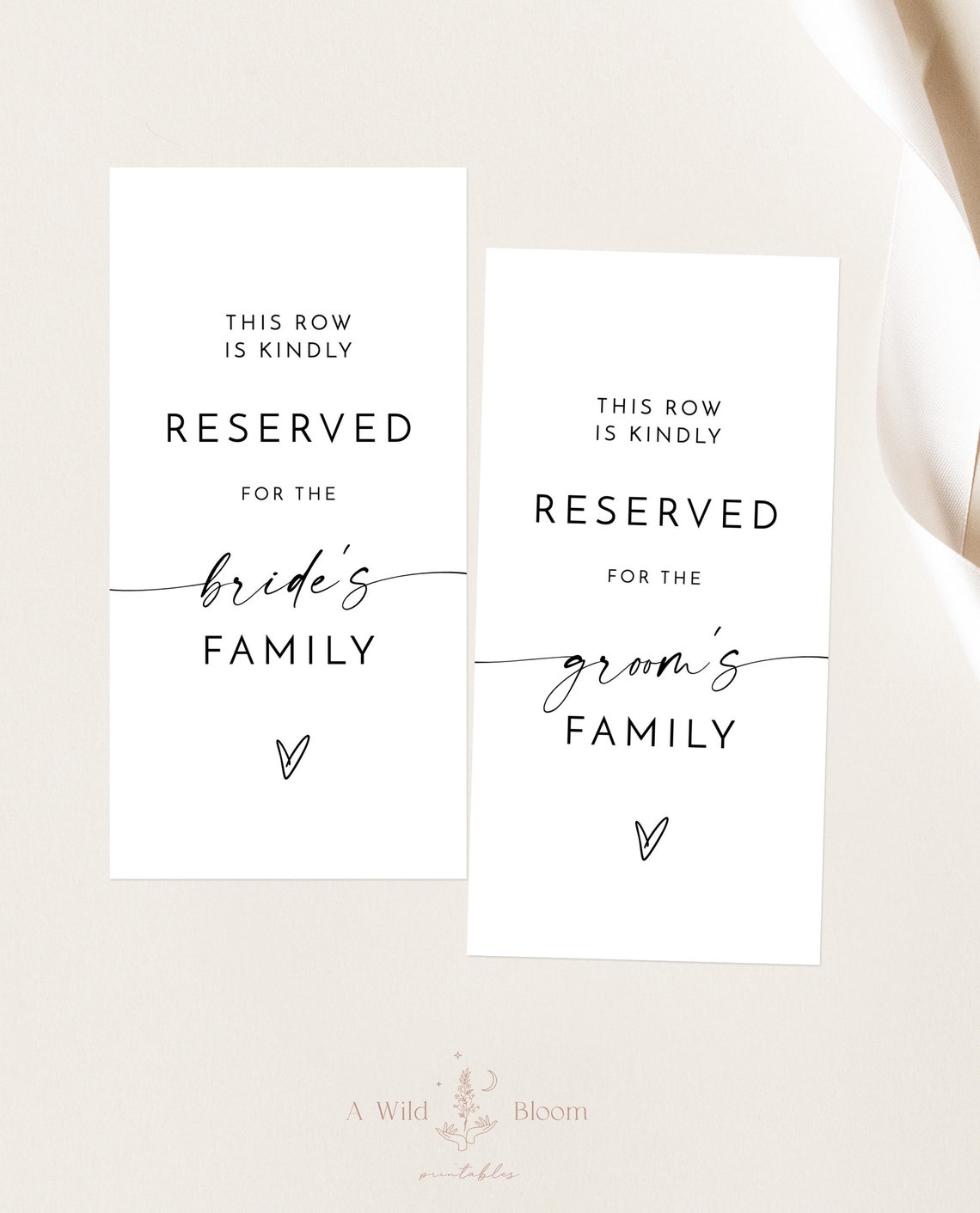 Reserved Chair Tags Minimalist Reserved Tag Modern Wedding - Etsy