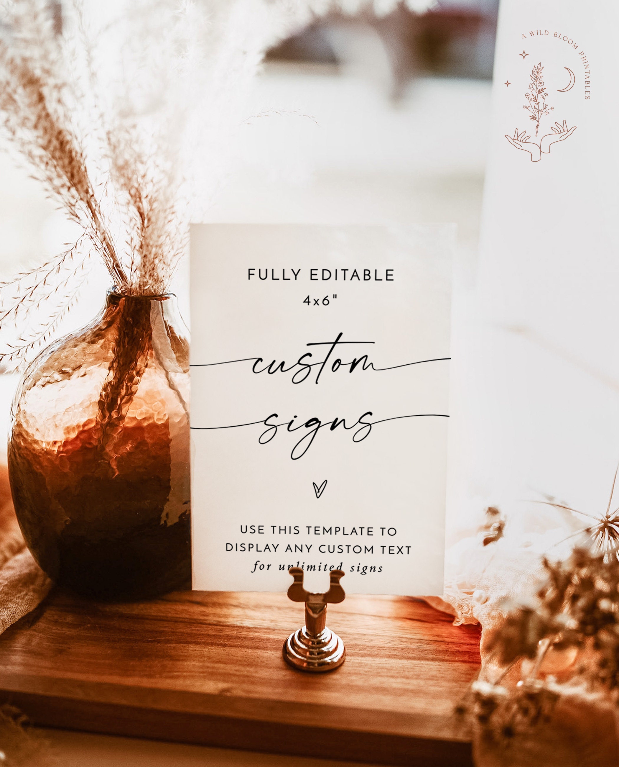 Minimalist Wedding 4x6 Sign Customizable Wedding - Etsy