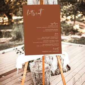 Modern Minimalist Dinner Menu Sign, Terracotta Food Menu Template ...