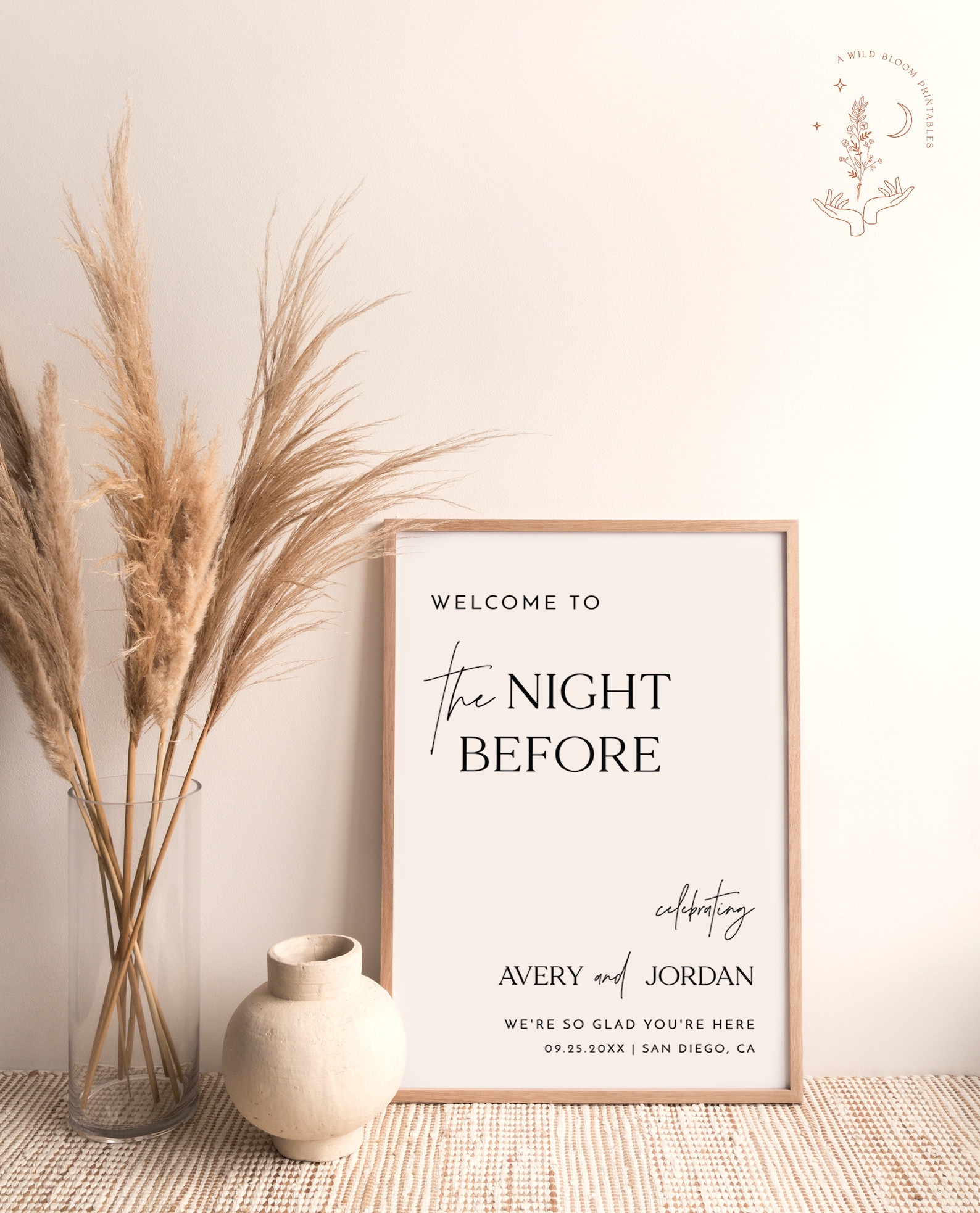 The Night Before Welcome Sign Modern Wedding Rehearsal - Etsy