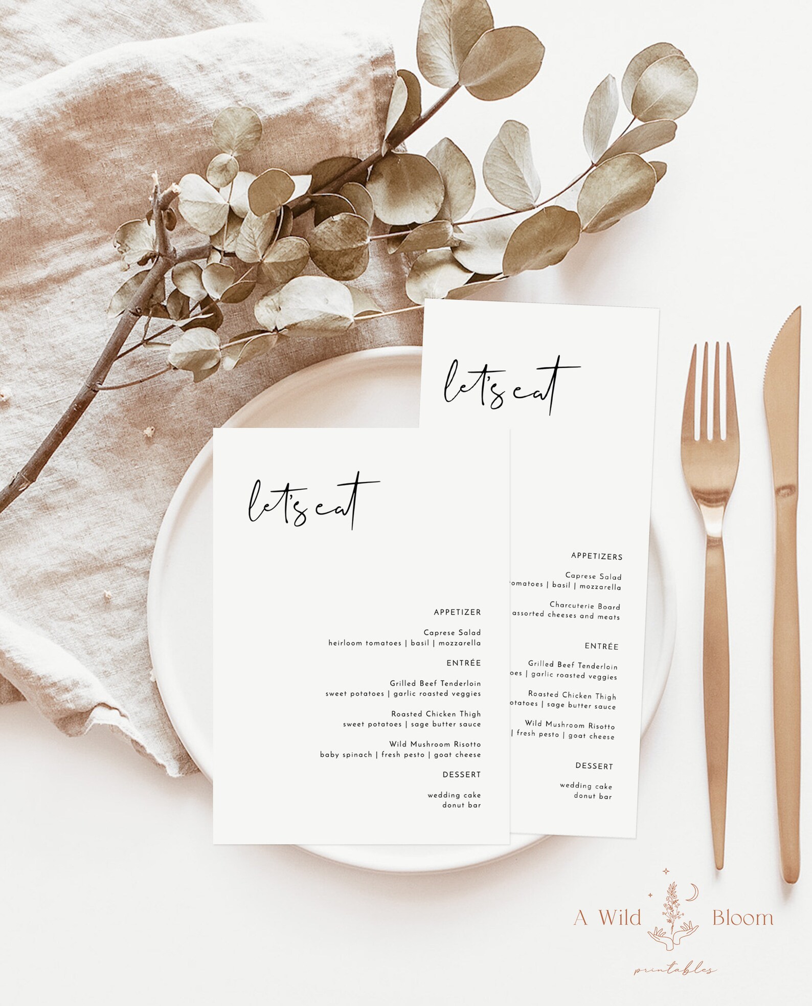 Minimalist Wedding Menu Modern Wedding Menu Wedding Food - Etsy