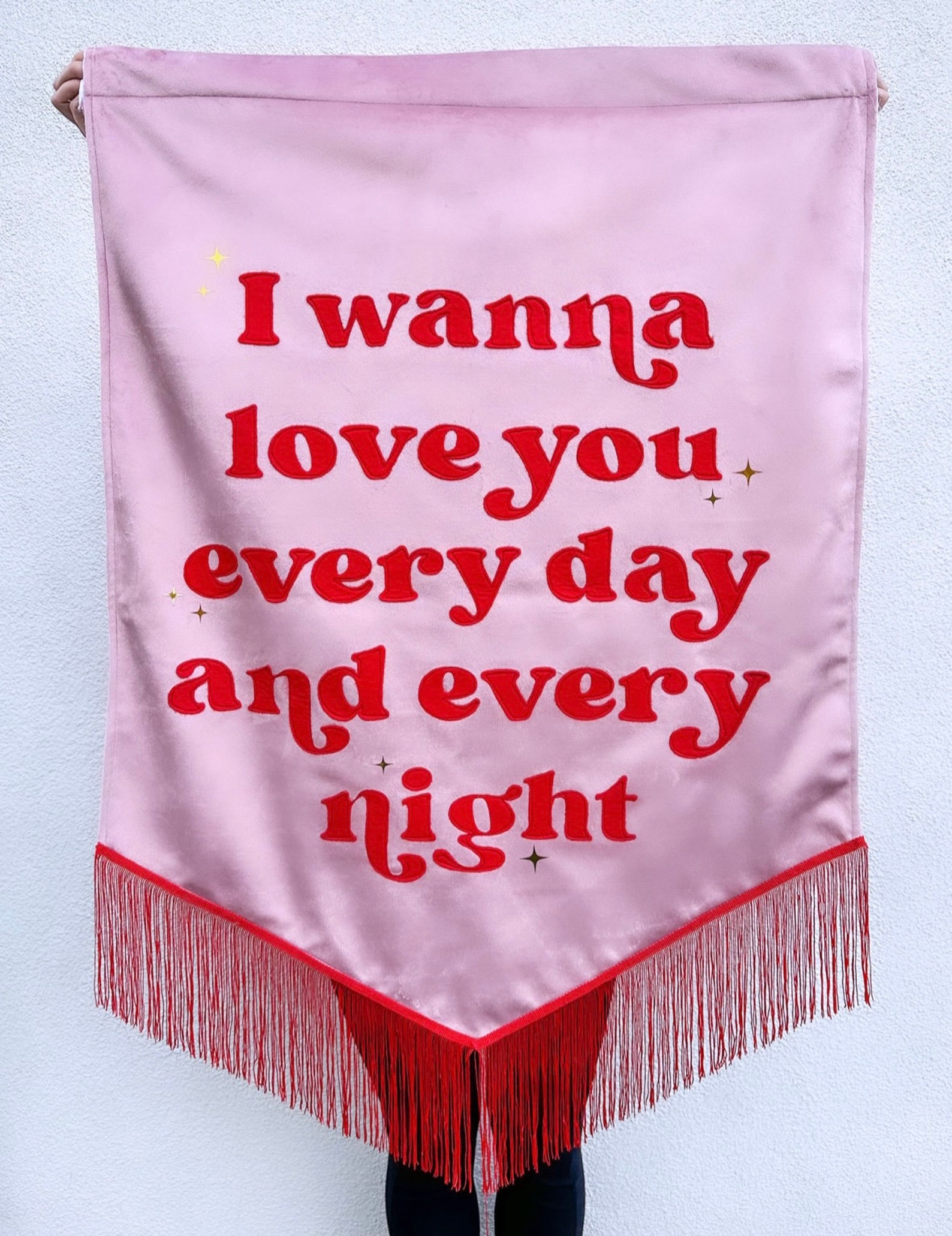 Fringed Velvet Wedding Banner: Custom Fabric Sign - Etsy