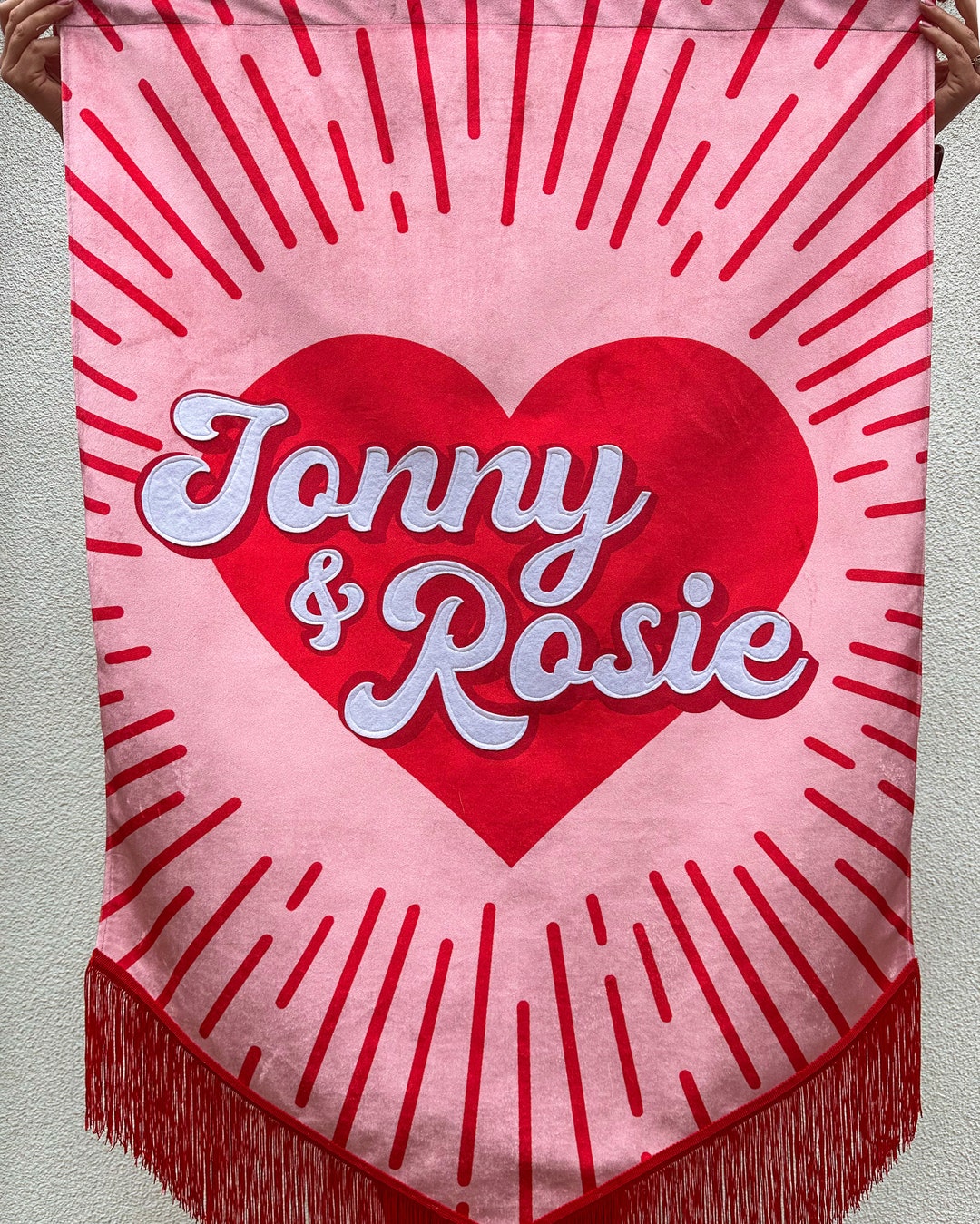 Velvet Wedding Banner, Wedding Backdrop, Fringed Velvet Wedding Sign ...