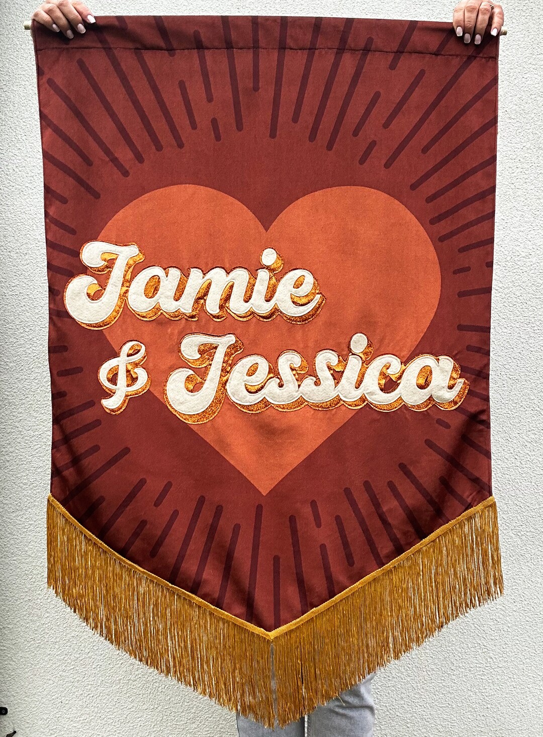 Velvet Wedding Banner, Wedding Backdrop, Fringed Velvet Wedding Sign ...