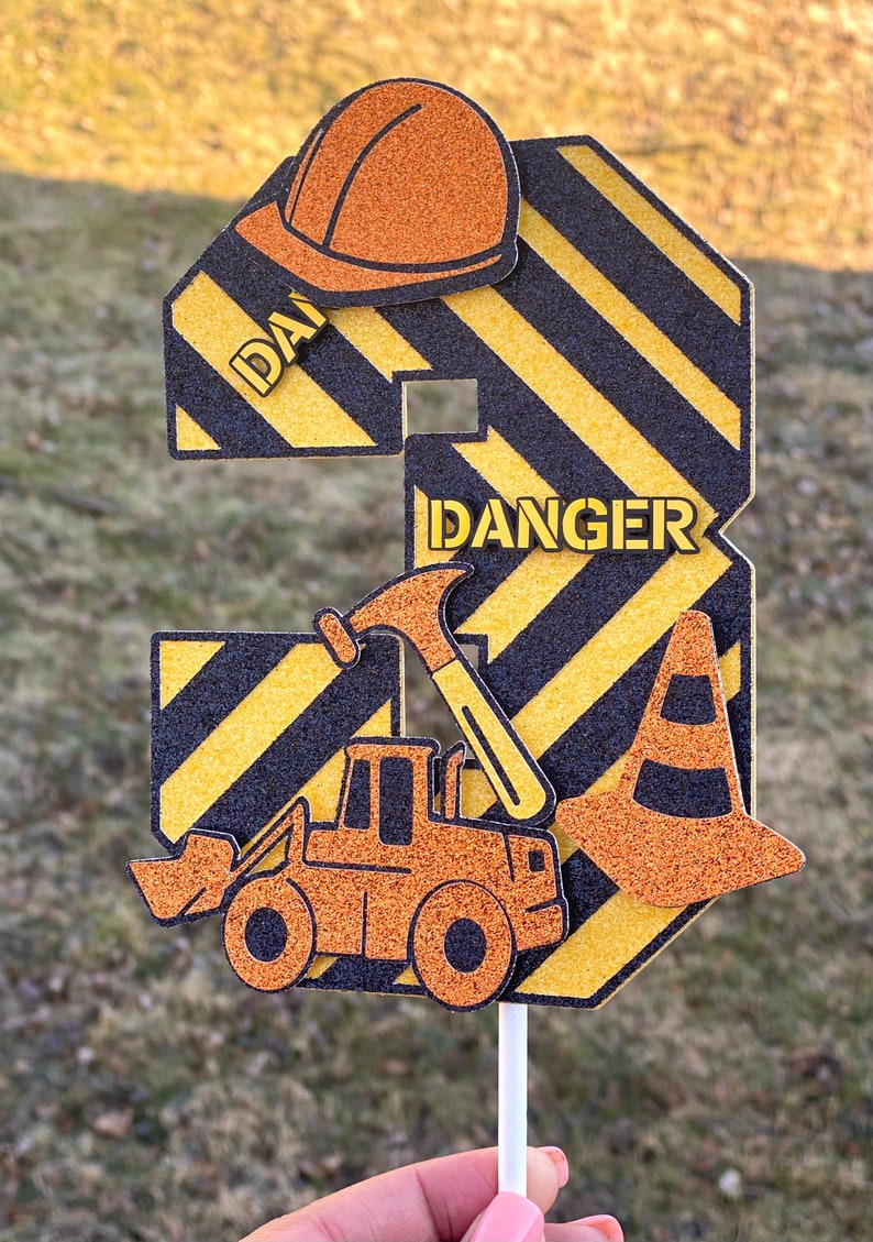 Construction Themed Cake Topper Custom Cake Topper - Etsy