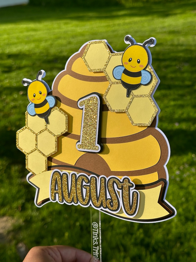 Bumblebee Cake Topper | Bumblebee Party Decor | First Birthday Cake ...