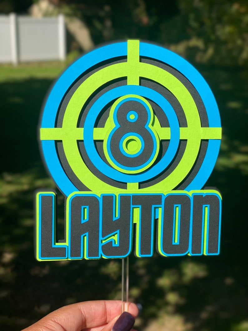 Laser Tag Party Cake Topper Dart Game Party Cake Topper - Etsy
