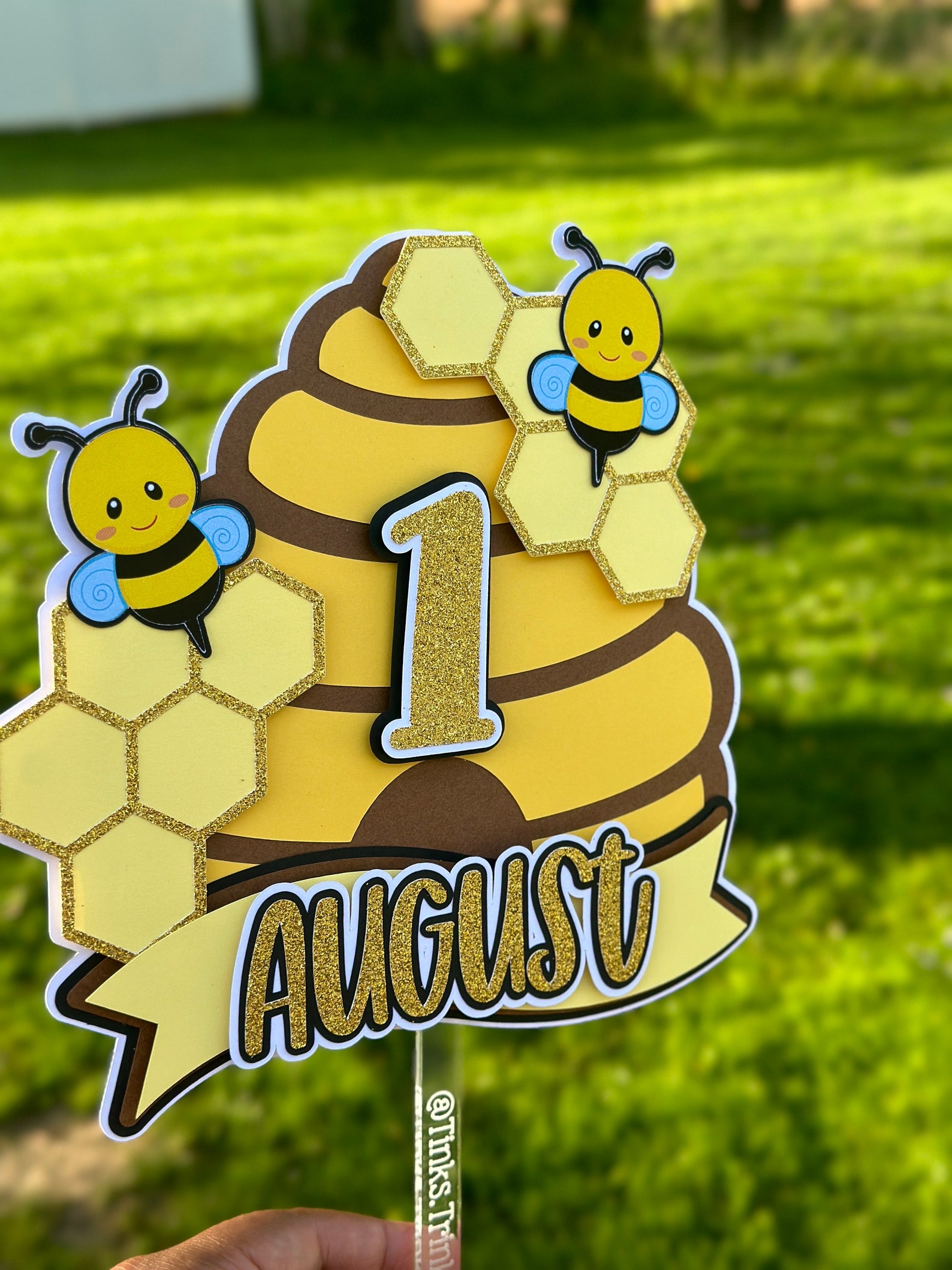 Bumblebee Cake Topper | Bumblebee Party Decor | First Birthday Cake ...