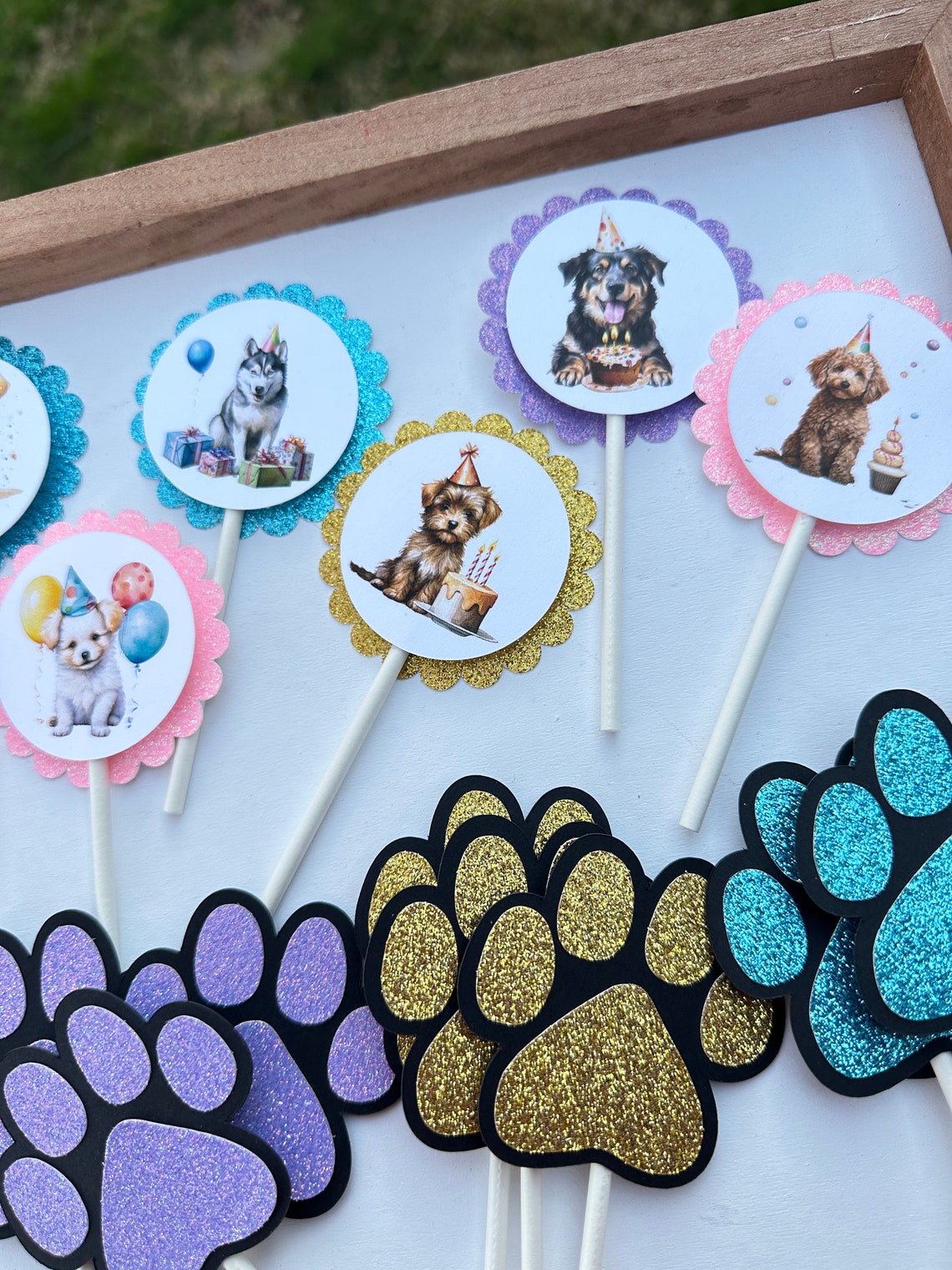 Personalized Dog Birthday Cake Topper | Dog Party Decor - Etsy