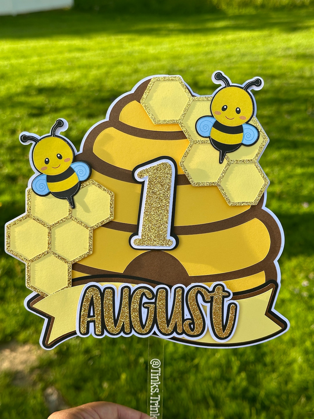 Bumblebee Cake Topper | Bumblebee Party Decor | First Birthday Cake ...