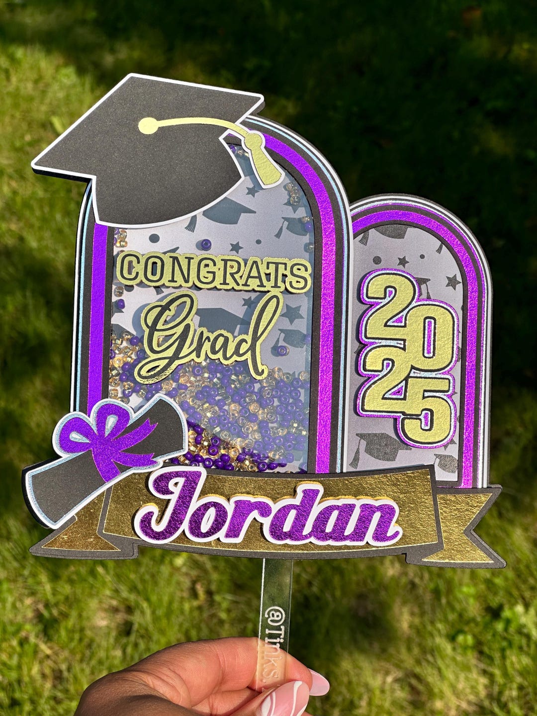 Graduation Shaker Cake Topper | Graduation Party Decor | Custom Cake ...
