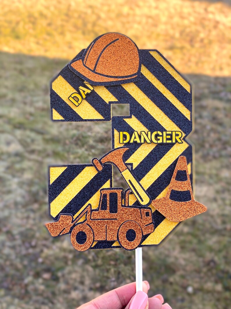 Construction Themed Cake Topper Custom Cake Topper - Etsy