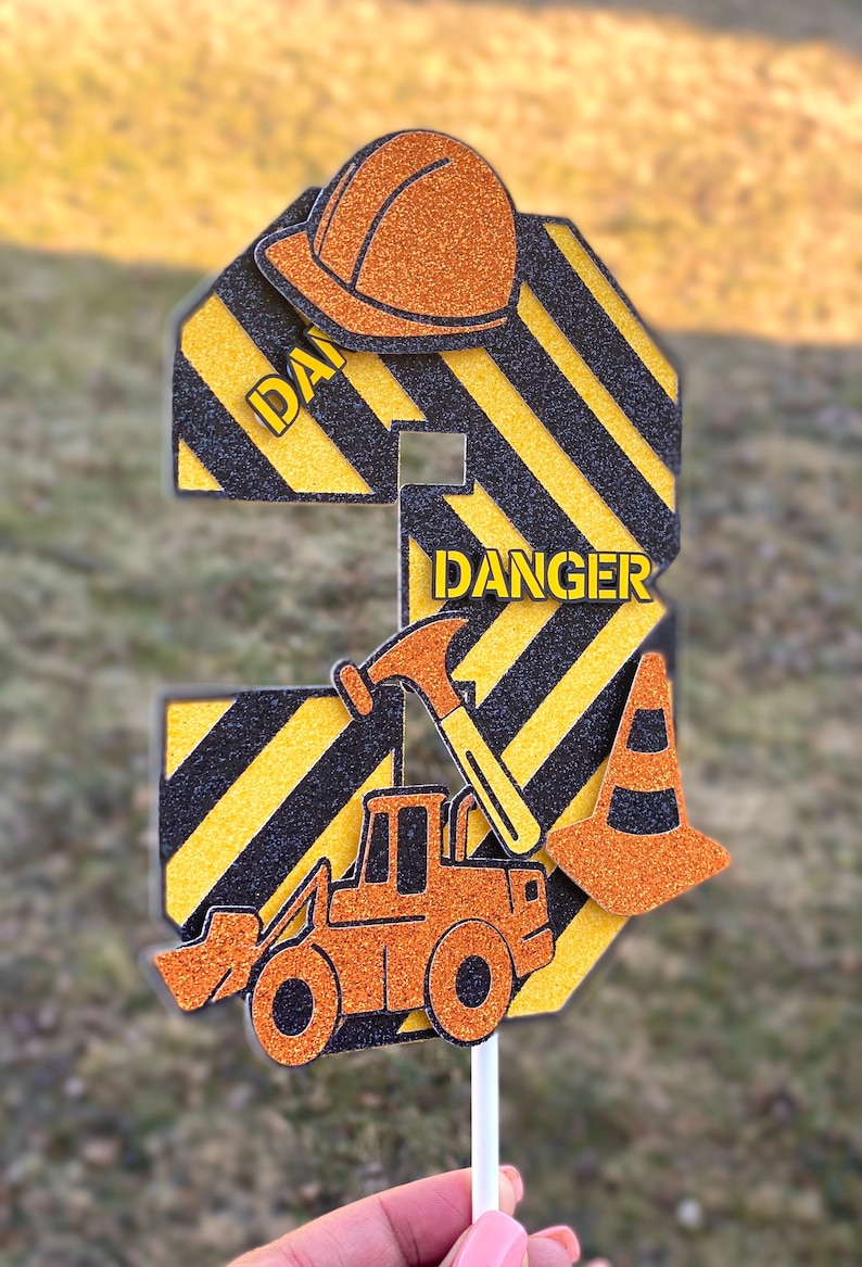 Construction Themed Cake Topper Custom Cake Topper - Etsy