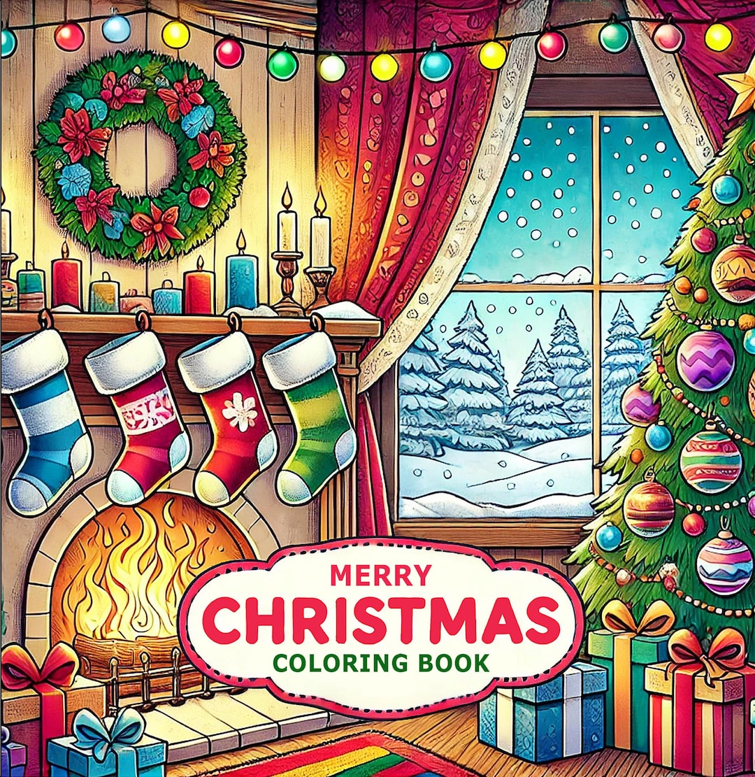 Christmas Coloring Pages, 12 Cute and Cozy Holiday Illustrations ...