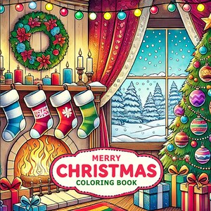 Christmas Coloring Pages, 12 Cute and Cozy Holiday Illustrations ...