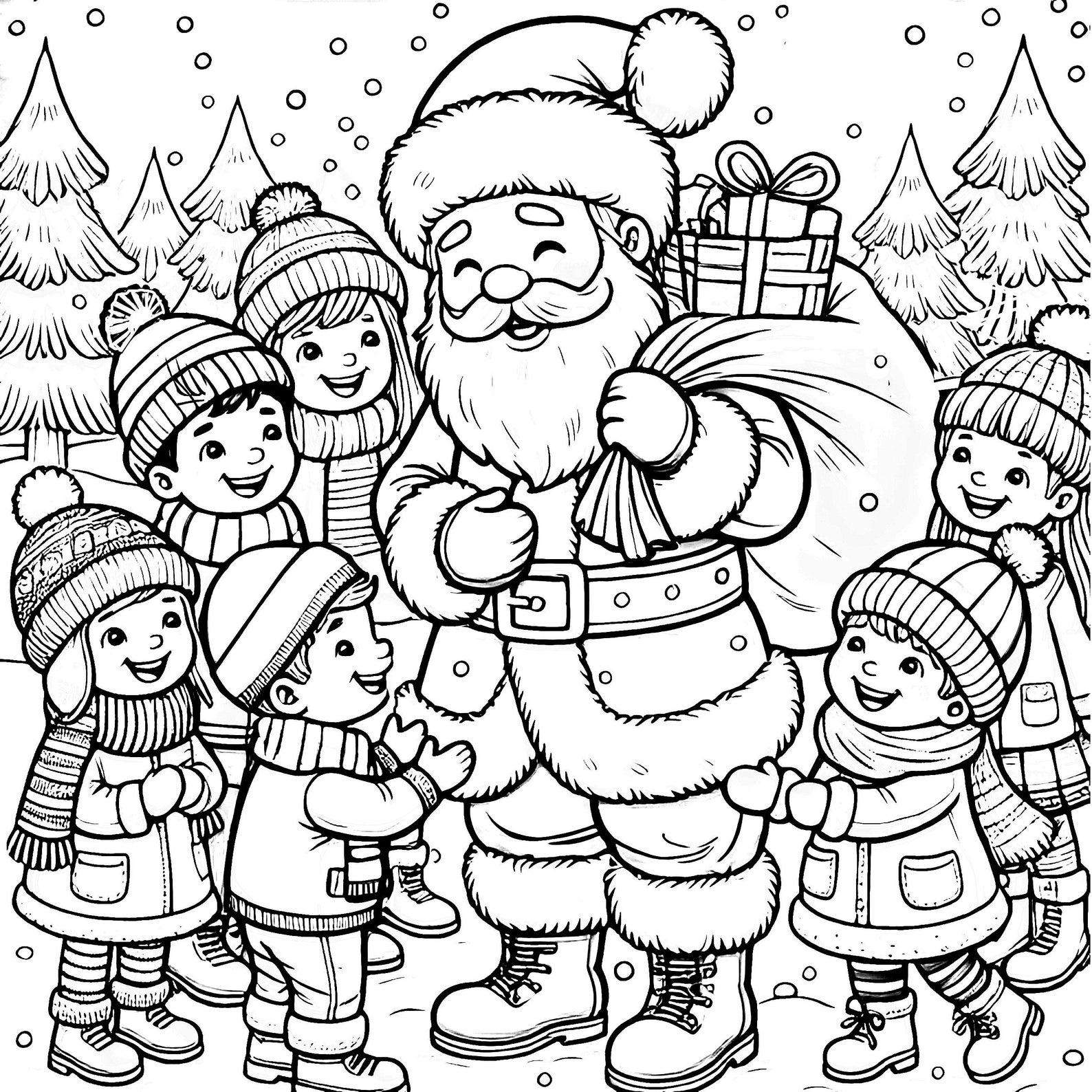 Christmas Coloring Pages, 12 Cute and Cozy Holiday Illustrations ...