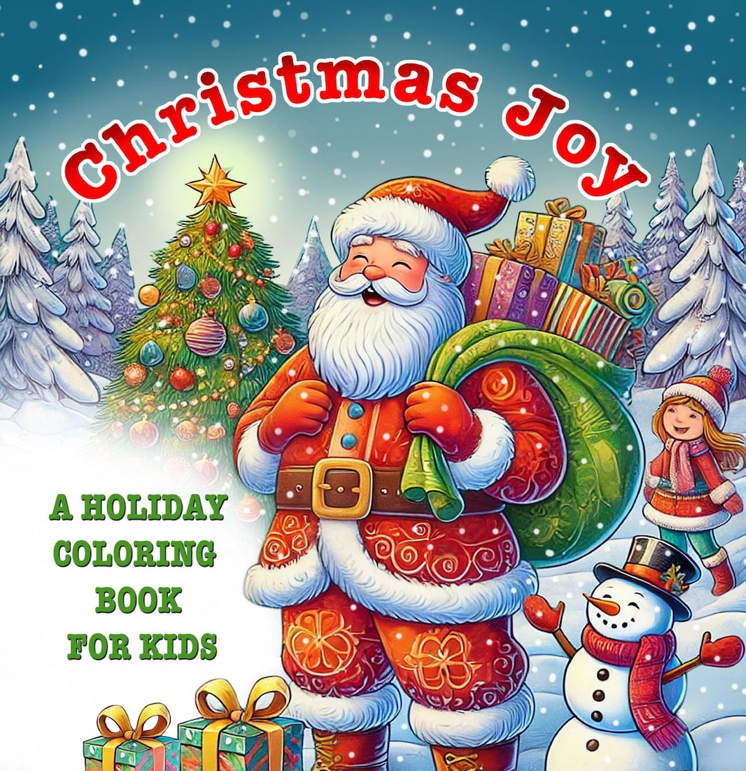 Christmas Joy. Christmas Coloring Pages, 12 Cute Holiday Illustrations ...