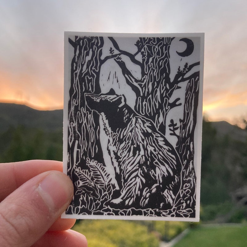 Linocut Bear - Etsy