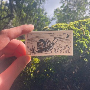 Snail Linocut Vinyl Sticker - Etsy