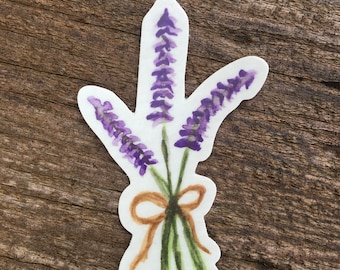 Lavender Vinyl Sticker Based on Original Linocut Print 3 Inch Matte ...