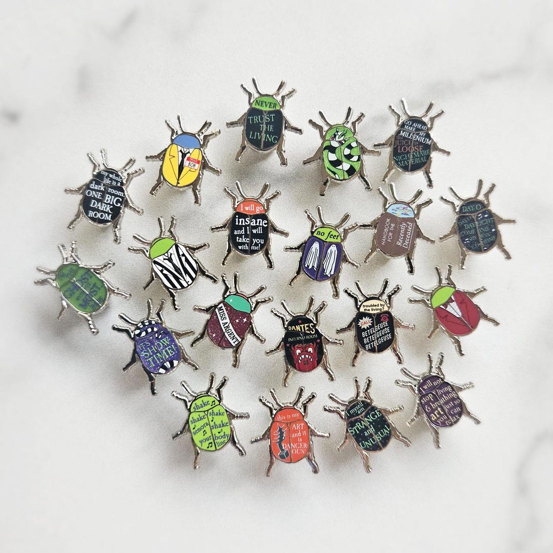 Mini Beetle Enamel Pins - Etsy