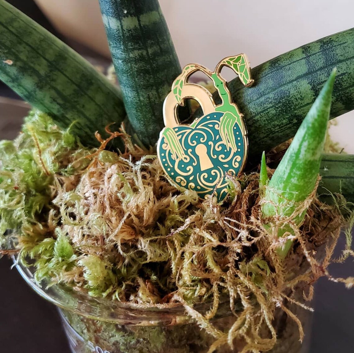 Magical Plant Creature Lock Enamel Pin | Etsy