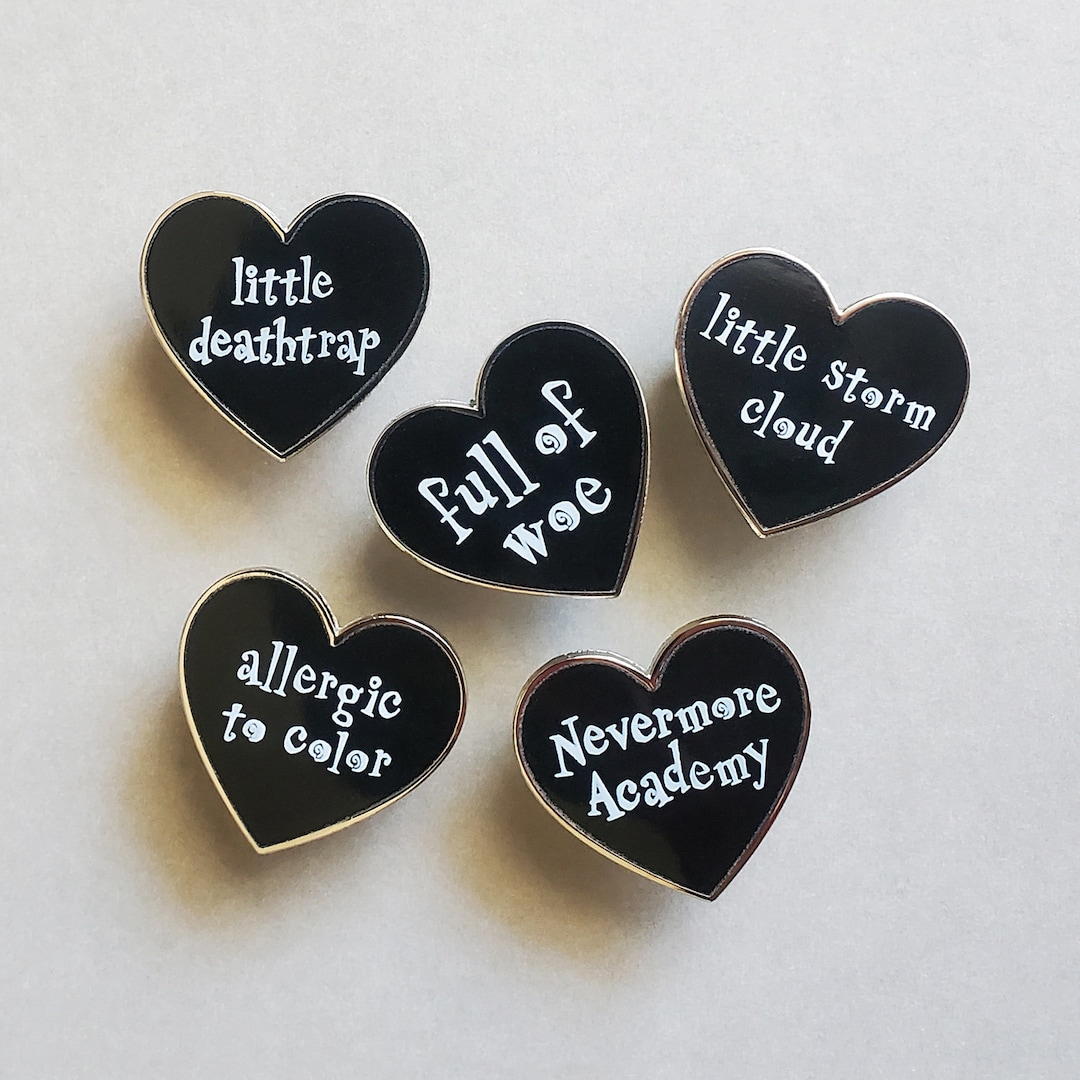 Little Black Heart Enamel Pin - Etsy