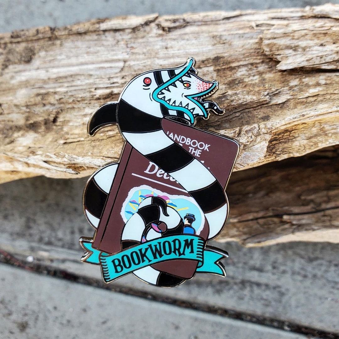Bookworm Enamel Pin - Etsy