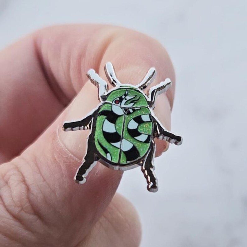 Mini Beetle Enamel Pins - Etsy