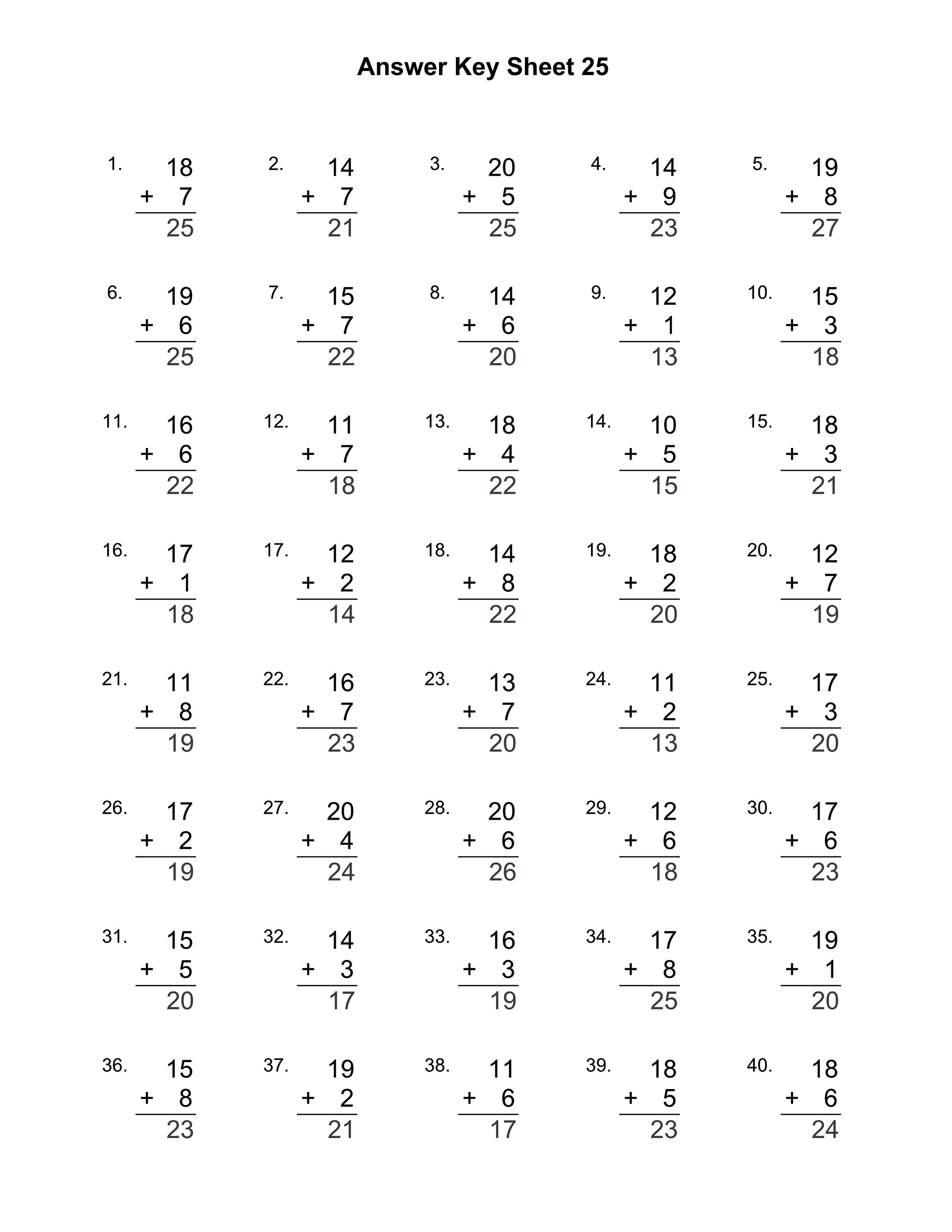 Addition Worksheet 100 Practice sheets with Answers Single | Etsy