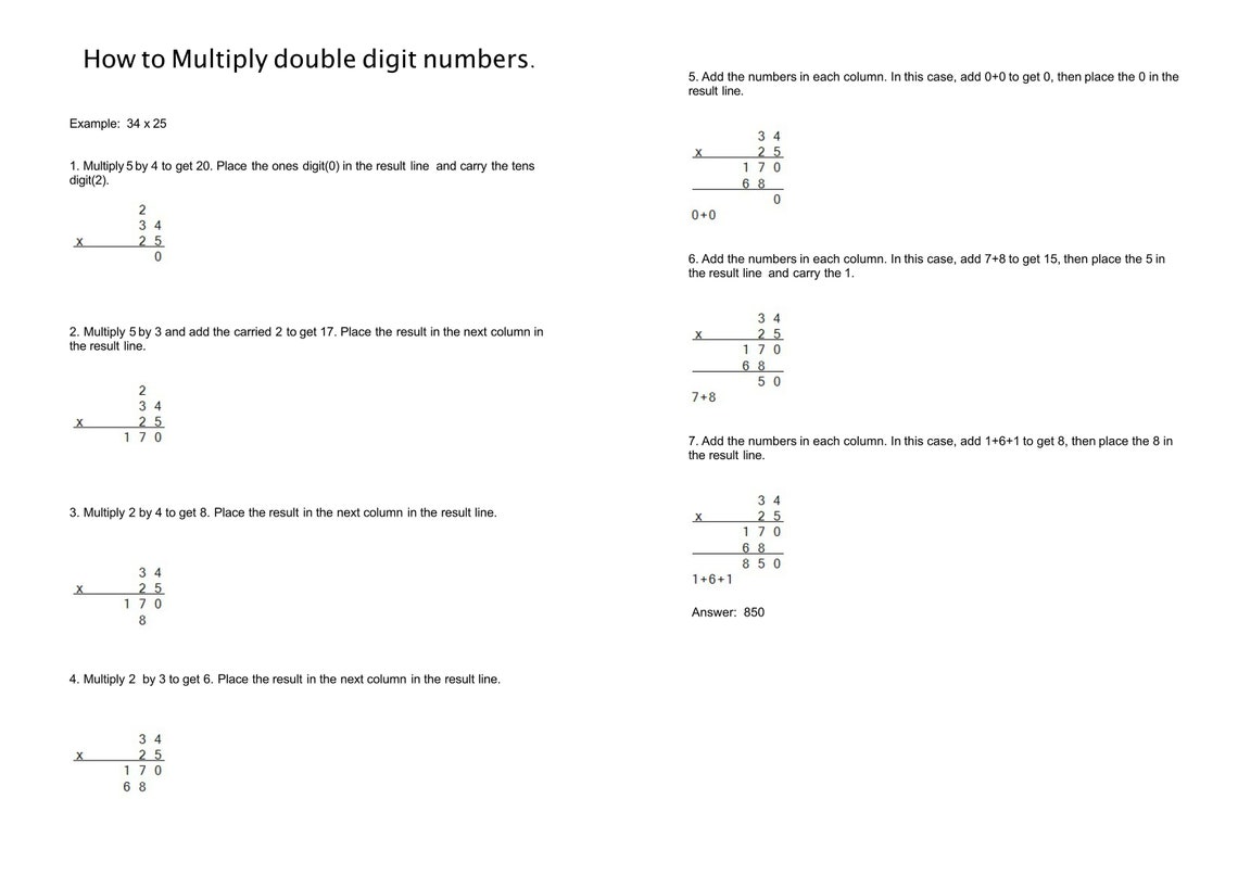 Multiplication Worksheet 25 Double digit Multiplication Etsy multiplication-worksheet-25-double-digit-multiplication-etsy