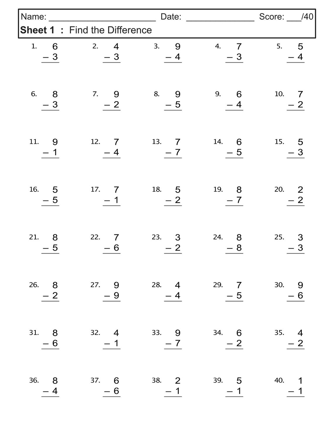 Subtraction Worksheet 100 Practice Sheets With Answers Etsy subtraction-worksheet-100-practice-sheets-with-answers-etsy