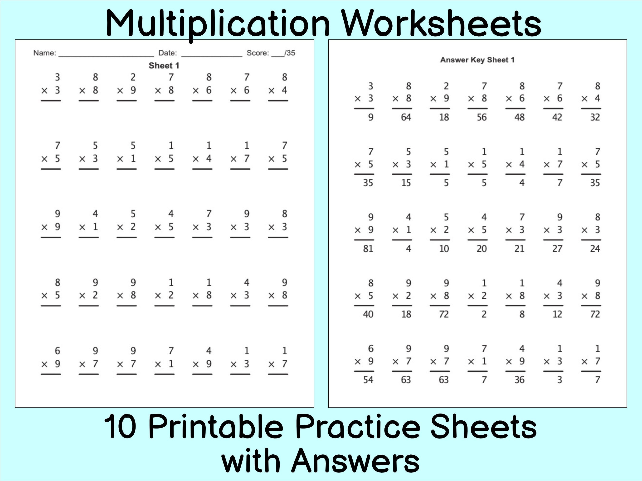 Multiplying 1 To 12 By 11 100 Questions A 11 Times Table Worksheets 
