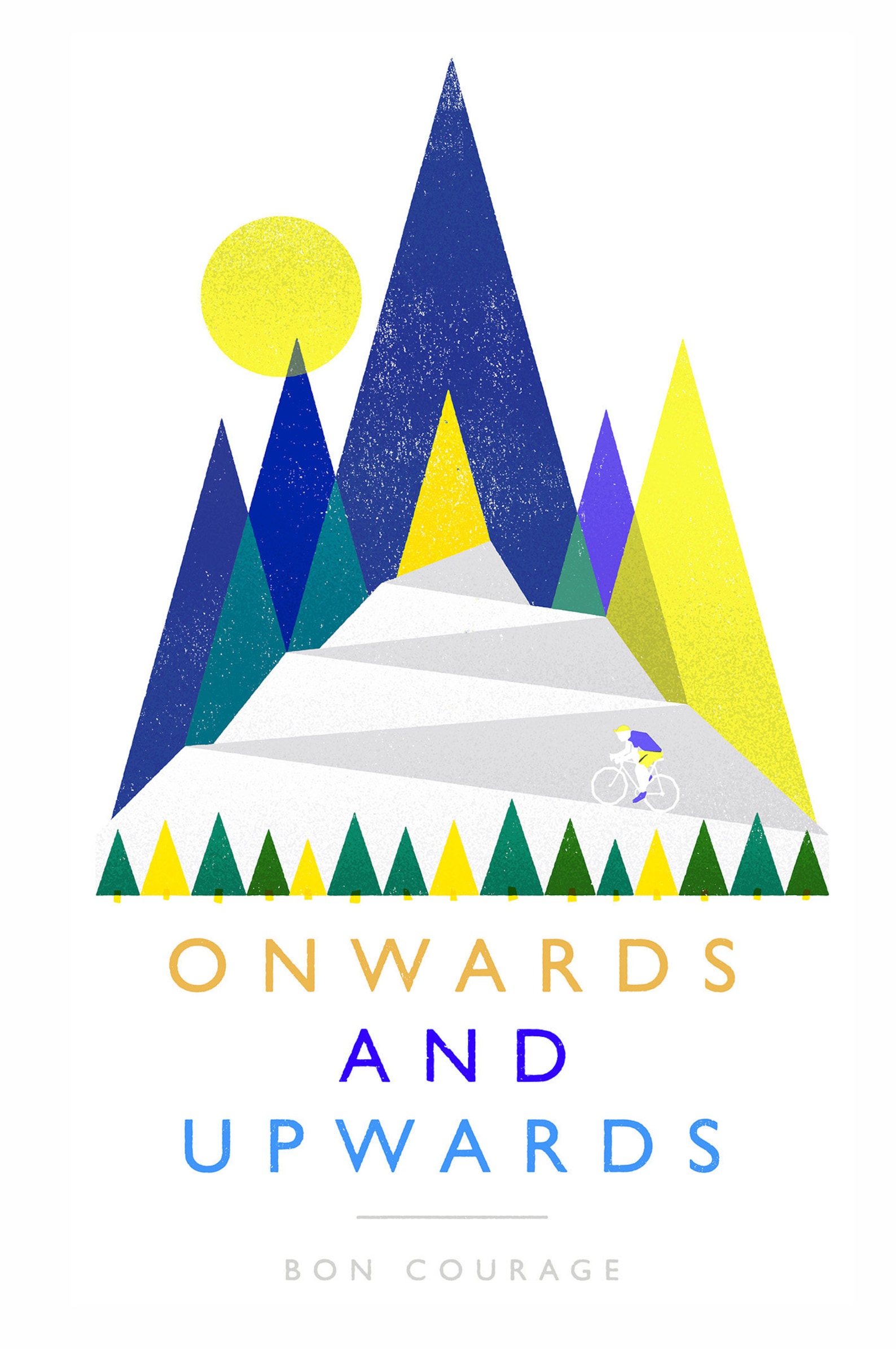 Onwards and Upwards Printed Poster. Choose From a Cyclist or a Runner ...