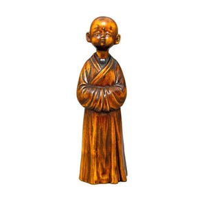 Top Woodcarving Little Monk, Practicing Zen Buddhism, Boxwood ...