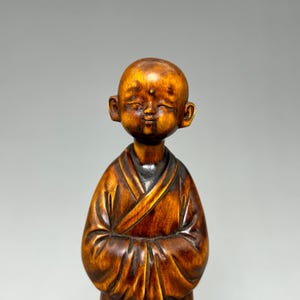 Top Woodcarving Little Monk, Practicing Zen Buddhism, Boxwood ...