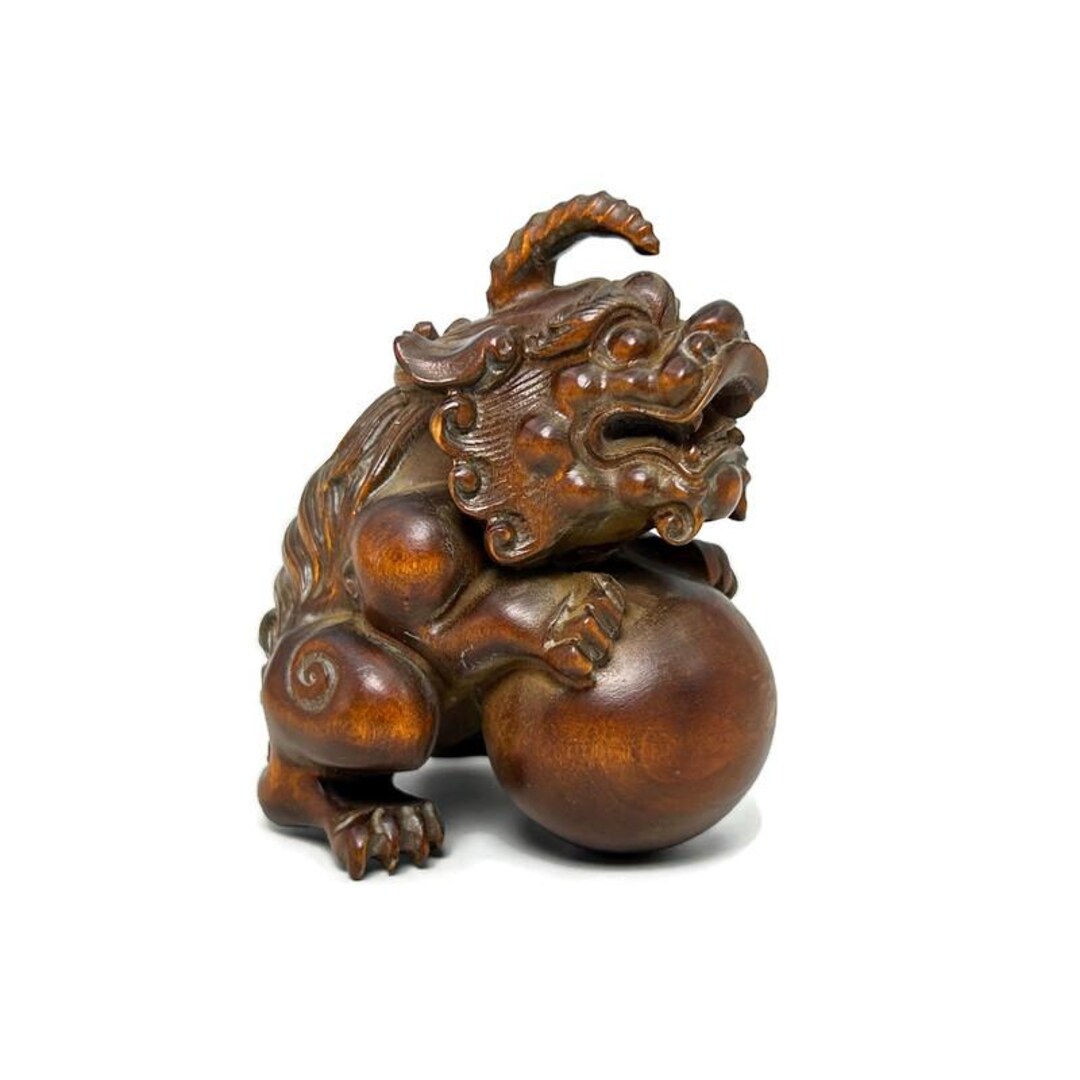 Boxwood Pixiu Sculpture: Fengshui Home Decor, Animal Carving - Etsy