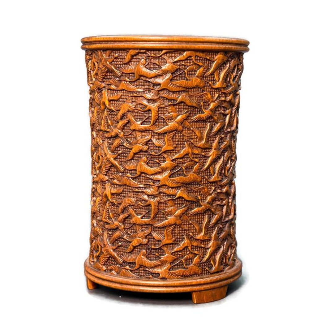 Boxwood Pen Holder, Wood Carving Pen Holder, Pen Holder Decorated With ...