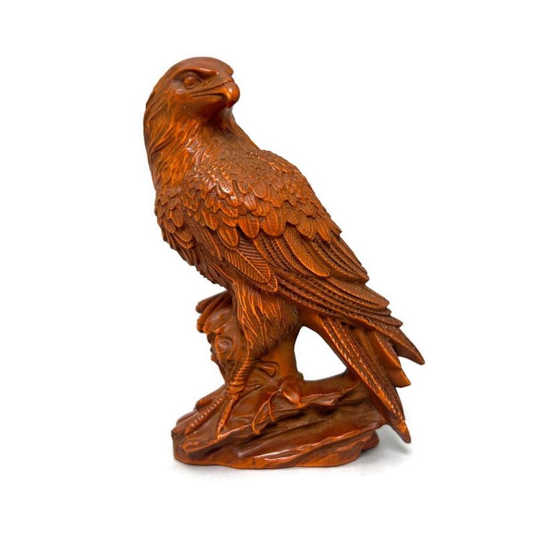 Woodcarving Hawk Sculpture，boxwood Eagle Statue,top Quality Wood ...