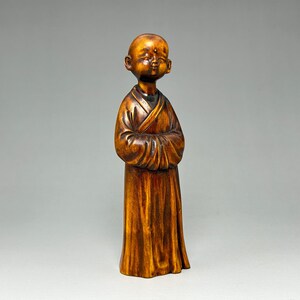 Top Woodcarving Little Monk, Practicing Zen Buddhism, Boxwood ...