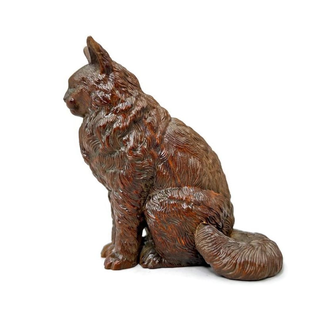 Boxwood Cat Sculpture,top Quality Wood Carvings, Home Decoration,pet ...