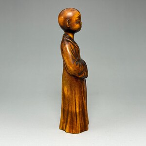 Top Woodcarving Little Monk, Practicing Zen Buddhism, Boxwood ...